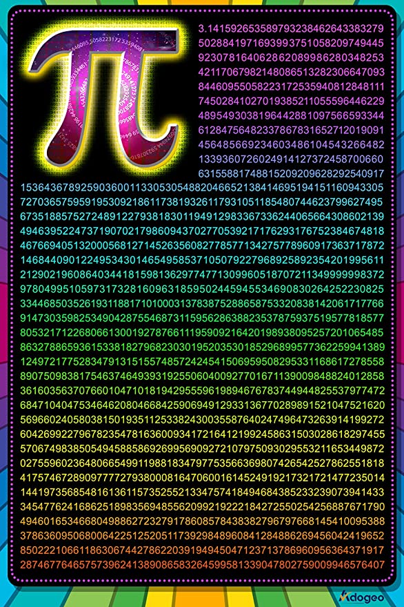 ADOGEO Mathematical Number PI to 1801 - Decimals Greek Letter